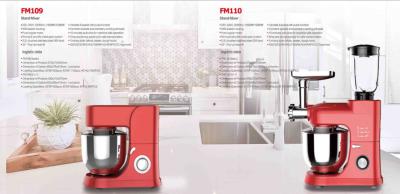 China Rotary switch Bowl-lift design stainless steel Skid-resistant feet Stand Mixer FM-109 for sale