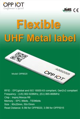 China OPPF8020 UHF flexible metal tag for sale