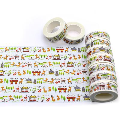 Cina Singolo nastro variopinto adesivo parteggiato di Washi per la decorazione dell'album per ritagli in vendita