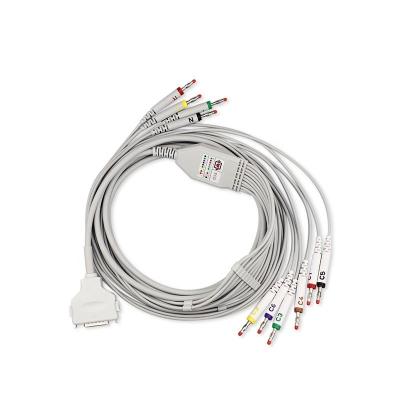 China Fukuda OEM Ekg Ecg Cable Denshi FX-2111 FX-3010 FX-4010 FCP-2155 10 Lead Ecg Cable for sale
