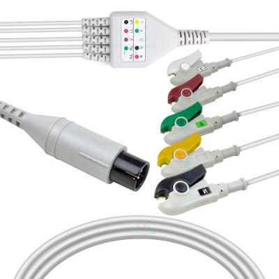 China Instrument ECG Cable And Leadwires 5 Leads Clip IEC AHA Mindray Ecg Cable for sale