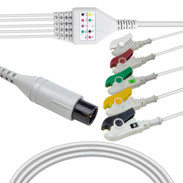 Quality Instrument ECG Cable And Leadwires 5 Leads Clip IEC AHA Mindray Ecg Cable for sale