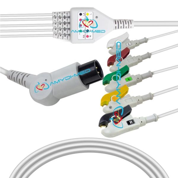 Quality Round 6P ECG Cable And Leadwires SPACELABS Customized 5 Lead Ecg Cable for sale