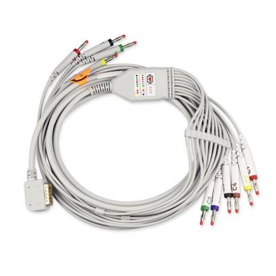 China Ultraviolet Light 15P EKG Cable 10 leads EKG Cord Kenz PC-109 ECG 108/110/1203 1205 for sale