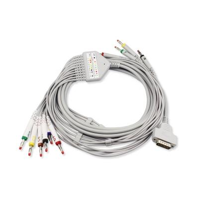 China 2.8M Ekg Ecg Cable GE Hellige Micro Smart MAC 500/1100 MAC 1200/1200 ST 10 Lead for sale
