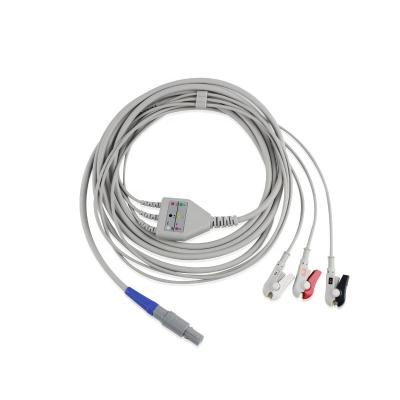 China 8 Pin 3 Lead Clip ECG Cables And Leadwires ECG Cable With Leadwire For HUNTLEIGH SC1000 for sale