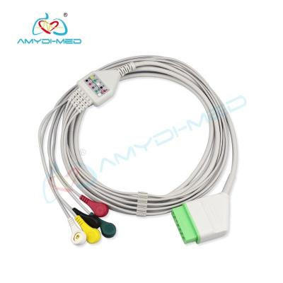 China Quick Connect Ge 5 Lead Ecg Cable Non Interfering Material Safety Customization for sale
