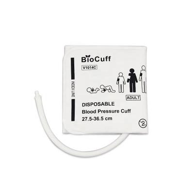 China Adult Disposable NIBP Cuff Single Tube 36.5cm Non Woven Adult Nibp Cuff for sale