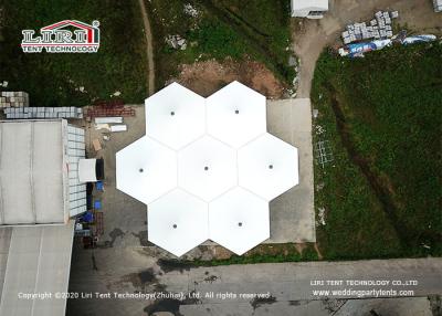 China Luxurious Aluminum Frame Large Outdoor Event Hexagon Module Square Tent for sale