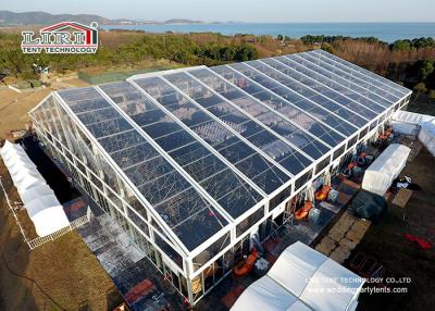 China 50m Clear Span Aluminum Frame  Event Tent  With Clear Roof Cover And PVC Sidewall for sale