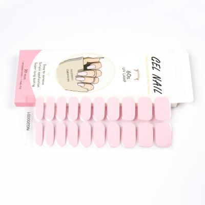 China Semi Cured Gel Nail Strips With UV Light - Long-Wear Gel Nail Stickers For Fingers & Toes, 20 Colors for sale
