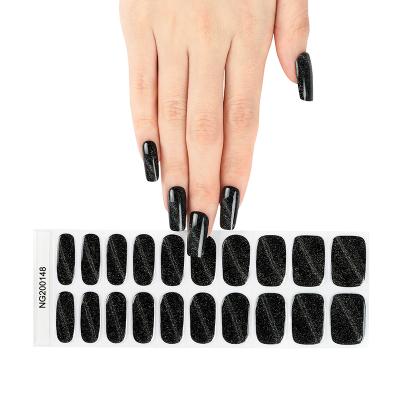 China Gel Nail Sticker Semi Cured Strip Halloween Pumpkin Ghost Design Waterproof Decal for sale