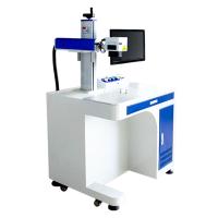 China 50W Fiber Laser Marking Machine Table Electric Lift 110x110mm Work Area CE ISO for sale