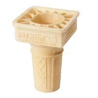 China Square Shape Ice Cream Waffle Cone with Egg Materials - 95mm Length, 64mm Top Diameter, QS Certified for sale