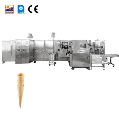 Китай Газопотребление 9-10 кг / час Автоматическая линия производства конуса Barquillo с 55 пекарнями продается
