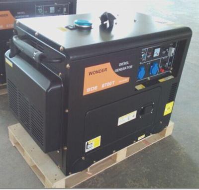 China High quality  small portable 6kw  silent diesel generator AC single phase  air cooling key start  factory price for sale