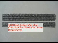 304N Stainless Steel Knitted Wire Mesh Black Customizable