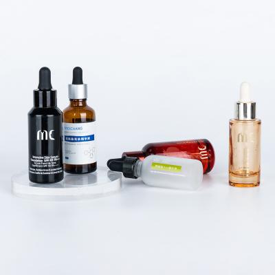 China Glass Round Dropper Bottle 30ml 50ml for end and Luxury Essence Serum Zhejiang Child Resistant for sale