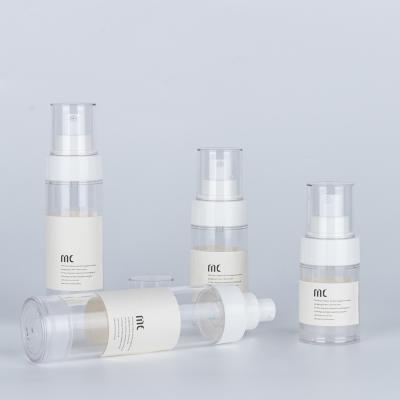 Cina 30 ml 50 ml 80 ml 100 ml Bottiglia senza aria per lozione con pompa spruzzatrice e confezionamento in scatola di cartone in vendita