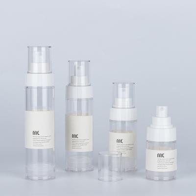 Cina 30 ml 50 ml 80 ml 100 ml Bottiglia senza aria per lozione con pompa spruzzatrice e confezionamento in scatola di cartone in vendita