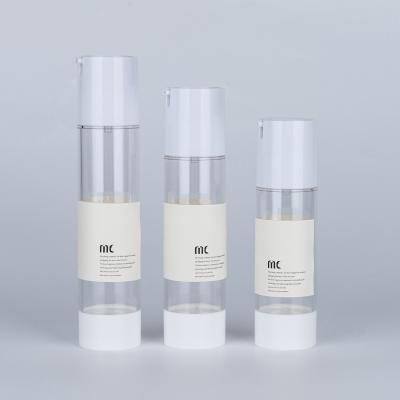 Cina 10 ml 15 ml 20 ml 30 ml 50 ml 80 ml 100 ml 120 ml Bottiglia di plastica AS senza aria per la cura della pelle in vendita