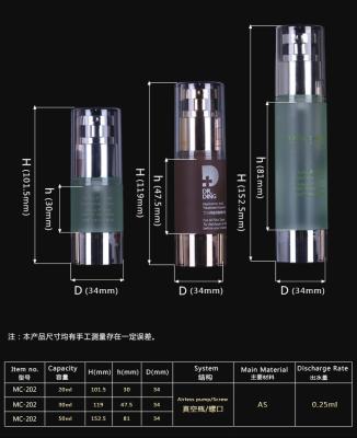 Cina Disegno economico su misura Bottiglia senza aria a pompa da 30 ml per crema per occhi e materiale plastico in vendita