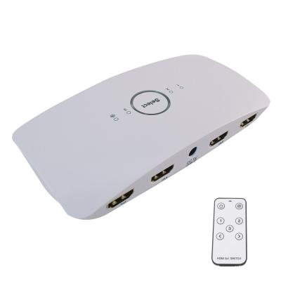 China Three Port HDR HDMI Switcher Plastic Case with Remote Control 3 HDMI ]Input and One Output White Color for sale