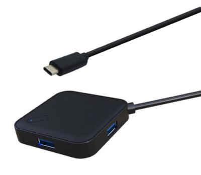 China 4 Port USB3.0 HUB Portable Black White Color LED indicator plug and play for sale