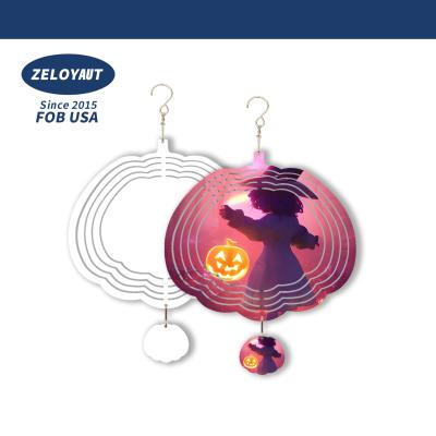 China Pumpkin-Shaped Sublimation Wind Spinner Blanks Double-Sided Printed for Garden Decor for sale