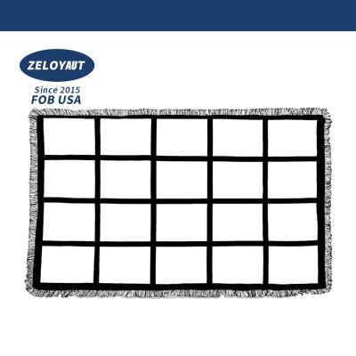 China 40*60inch Personalized Velvet Throw Blanket 20-Panel Sublimation Blanket Blanks Knitted Plain Printed US Warehouse Available for sale