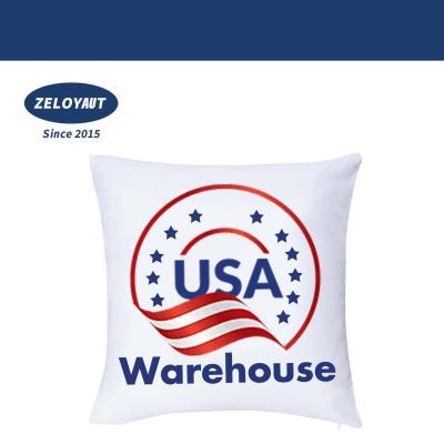 China USA Warehouse Shipping 100% Polyester Short Plush Printed Pure White Pillow Case Custom Sublimation Printable Blank Pillow Case for sale