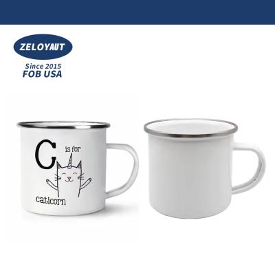 China Factory Direct White Stainless Steel Enamel Cup for Sublimation Personalized Design for Promotional & Business Gifts for sale