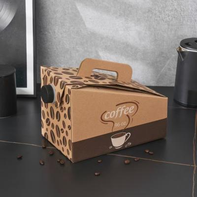 China 96oz Disposable Insulated Coffee Traveler Dispenser to Go Boxes Portable Handle Beverage Take Out Containers for Catering for sale