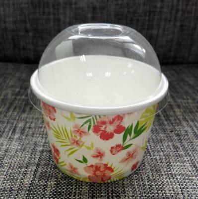 China El helado de papel impreso ahueca 16 onzas modificadas para requisitos particulares con cartón de la categoría alimenticia de las tapas en venta
