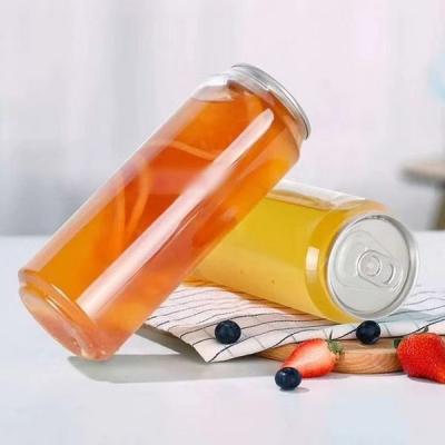 China Pet Plastic Beverage Bottles Juice Can 500ml Food Grade Bpa Free Labels for sale
