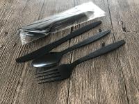China SGS Certified Food Grade PP Disposable Plastic Spoon Fork Knife Set 100 Pack for sale