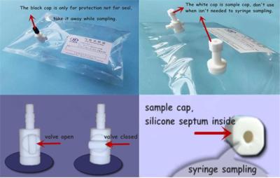 China ®FEP gas sampling bags with PTFE valve & septum port syringe sampling+PTFE fitting  FEP3Z_20L (air sample bags) for sale