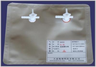 China DEVEX air/gas sampling bags with side-opening stopcock & septum dual-valve for syringe sampling DEV22_5L air sample bag for sale