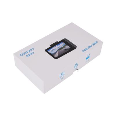 China Logo Custom Lid And Base Gift Box White Mobile Phone Packaging Boxes For Vehicle Recorder for sale