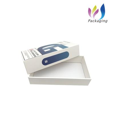 China Logo Custom Lid And Base Gift Box White Mobile Phone Packaging Boxes For Vehicle Recorder for sale