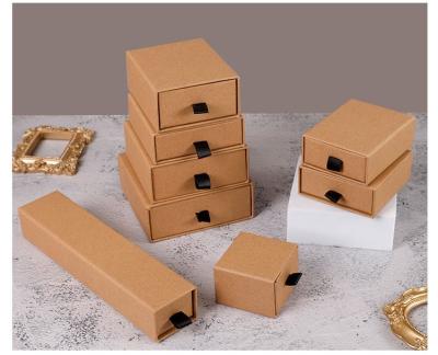 China Recyclable Cardboard Packaging Boxes , Hard Rigid Drawer Box Packaging With Ribbon for sale