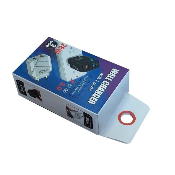 Quality Fast Charger Quick Charger Packing Paper Box , Ivory Board Packaging Gift Boxes With Hook for sale
