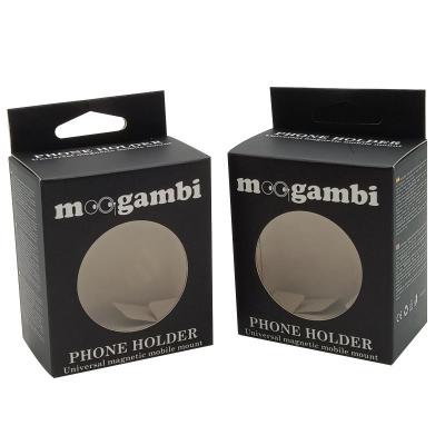 China Consumer Electronics Paper Box With Pvc Window Hanging Hollow Packaging Box  Rectangle Cardboard Boxes For Phone Holder for sale