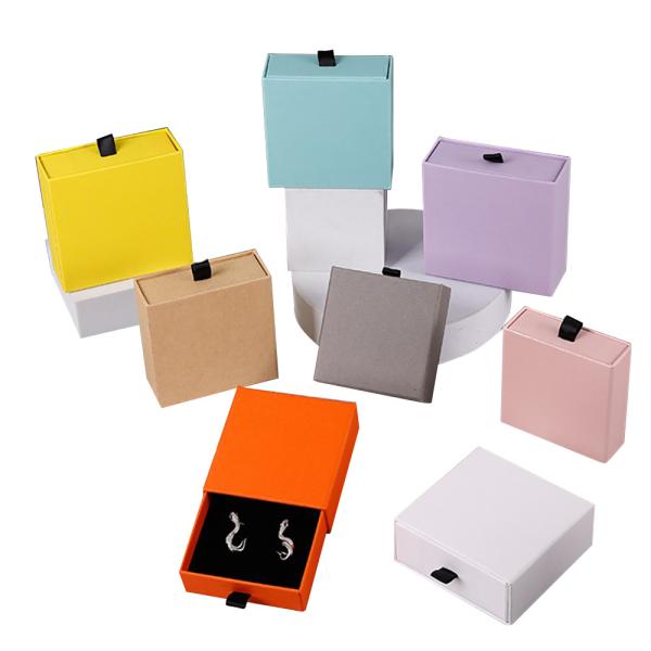 Quality Handmade Sliding Paper Drawer Boxes Eco Friendly Jewelry Packaging Boxes  With Handle for sale