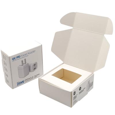 China Charger Paper Box Color Printing Switching Socket Packing Box Custom Logo White Cardboard  Folding Airplane Box for sale