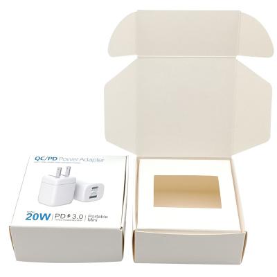China Charger Paper Box Color Printing Switching Socket Packing Box Custom Logo White Cardboard  Folding Airplane Box for sale