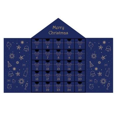 China Custom Advent Calendar Packaging , Cosmetic Magnetic Cardboard Box With 24 Drawers for sale