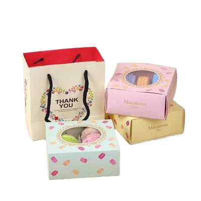 China White Custom Macaron Packaging Boxes , Versatile Donut Packaging Box With Clear Display Window for sale