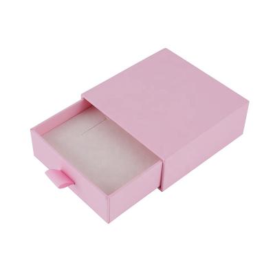 China Sliding Pull Out Drawer Boxes Custom Jewelry Packaging Gift Box Hot Silver Logo Ribbon Closure for sale