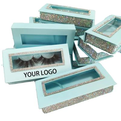 China ODM OEM Magnet Gift Box Rhinestone False Eyelash Packaging With Drill for sale